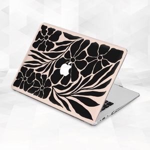 Aesthetic MacBook Case Black Flowers MacBook Pro 13 14 Inch Air 13 M2 ...