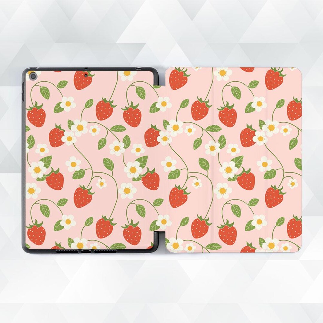 Strawberry iPad Case Aesthetic Floral iPad Air 5th iPad 10th 9th Pro 12 ...