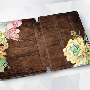 Floral iPad Case Wood Succulent iPad 9.7 6th Gen 2018 Cute Girl iPad ...
