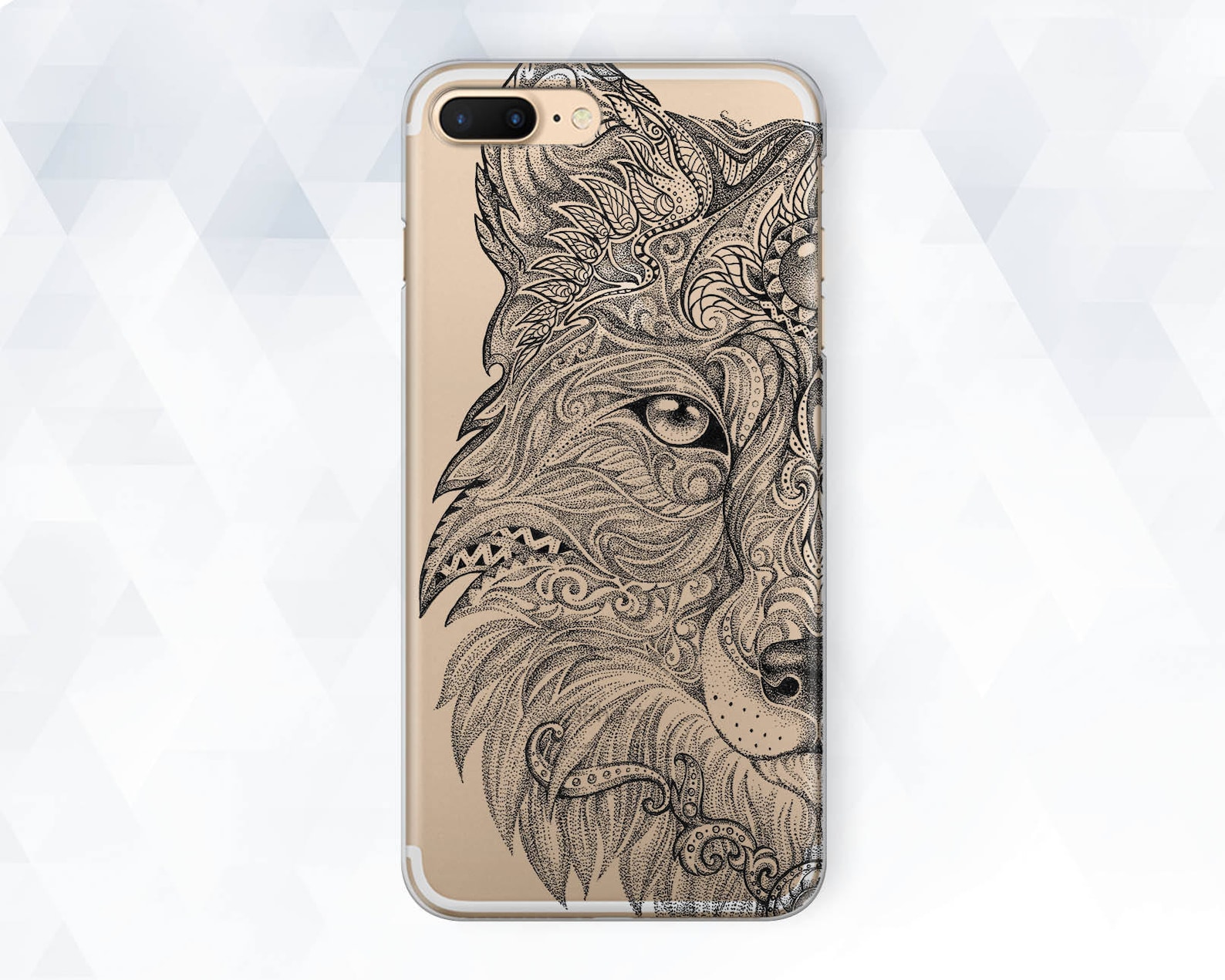 Wolf Iphone Case Art Men Iphone XR Xs 8 7 Ethnic Tribal Case | Etsy