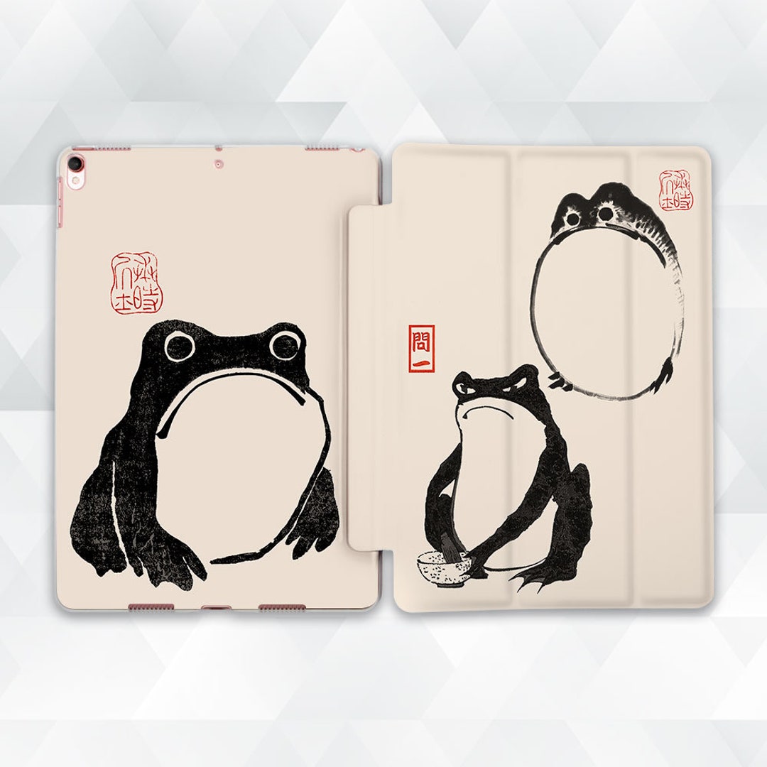 Art iPad Case Japanese Frogs iPad Air 5th iPad 10th 9th Pro 12.9 11 10. ...