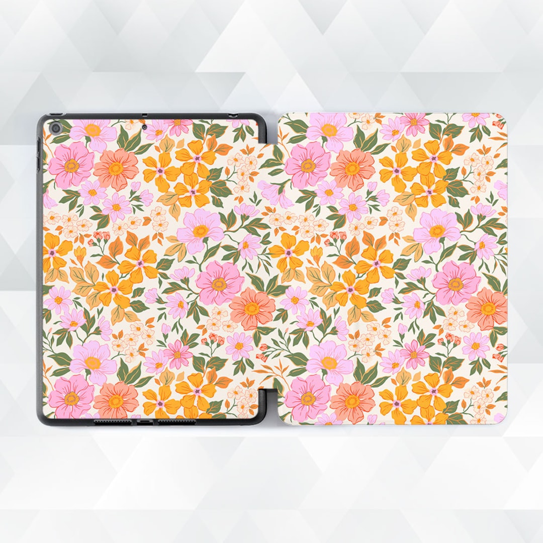 Floral iPad Case Cute Girly iPad Air 5th iPad 10th 9th Pro 12.9 11 10.2 ...