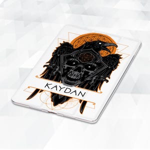 Horror iPad Case Name Skull iPad 9.7 6th Gen 2018 Personalized Goth ...