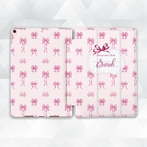 Name iPad Case Cute Bows iPad Air 5 iPad 10th 9th Pro 12.9 11 10.2 10.9 ...