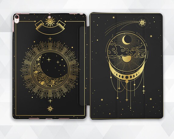 Moon iPad case Vintage Stars iPad 9.7 10.2 7th Gold Night iPad | Etsy