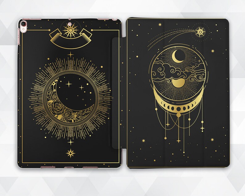 Moon iPad case Vintage Stars iPad 9.7 10.2 7th Gold Night iPad | Etsy
