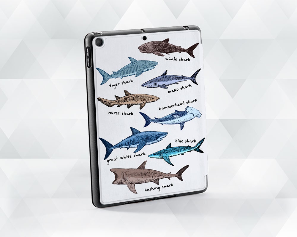 Ocean iPad Case Sharks Whales iPad Air 5 Air 4 iPad 9th Pro 12.9 10.2 ...