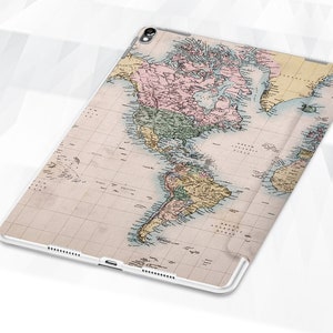World Map iPad Case Vintage Travel iPad 9.7 10.2 7th Gen for Men Map ...
