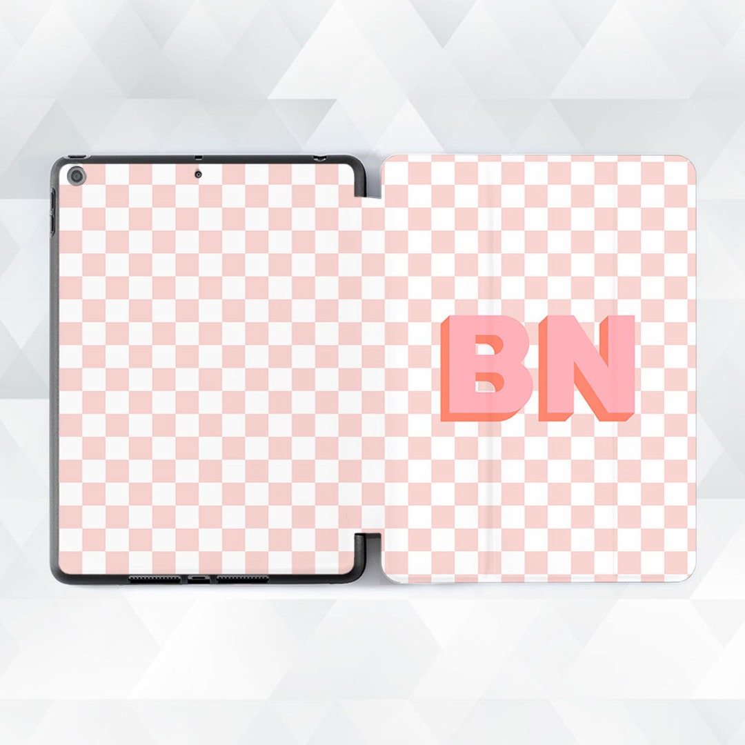 Initials iPad Case Personalized Checkered iPad Air 5 iPad 10th 9th Pro ...
