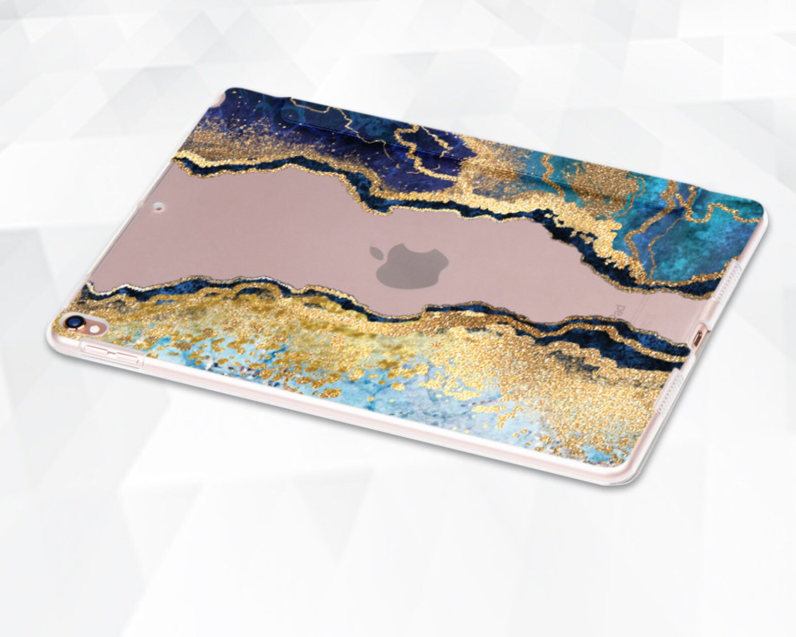 Marble iPad case Girls Blue iPad 9.7 6th 10.2 7th gen Gold | Etsy