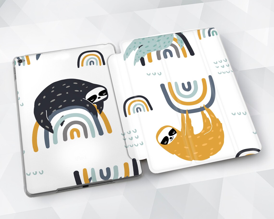 Sloth iPad case Kids Cute iPad 9.7 6th gen 2018 Kawaii Rainbow | Etsy