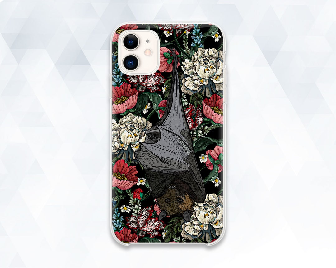 Bat iPhone Case Flowers Gothic iPhone 14 iPhone 13 Aesthetic iPhone 12 ...