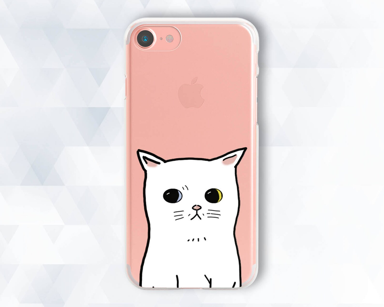 Cat Iphone Case Kawaii Cute Iphone XR Xs 8 7 6 Girl Clear Case | Etsy