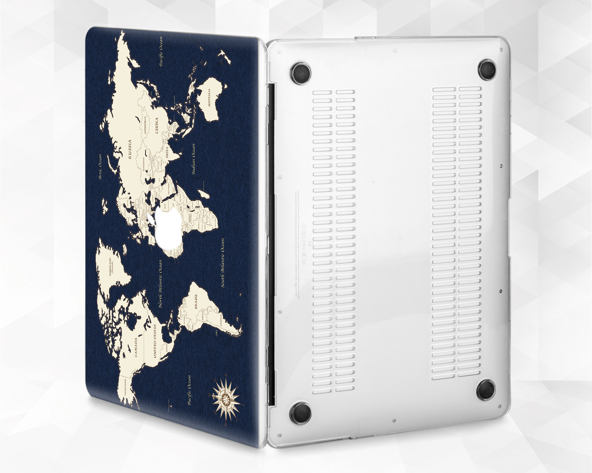 World Map MacBook Case Navy Vintage MacBook Pro 13 16 Air 13 Pro 15 Men ...