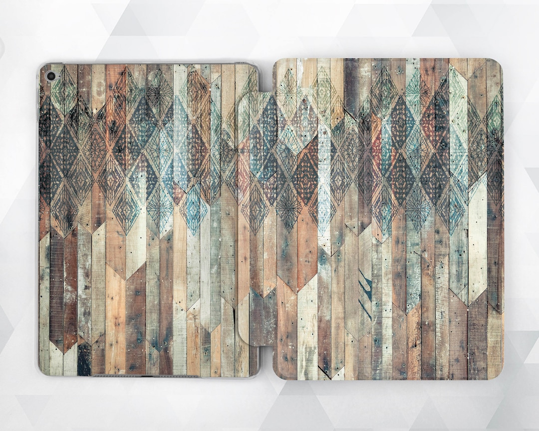 Wood iPad Case Geometric Tree iPad 9.7 6th Gen 2018 Girl Men iPad Pro ...