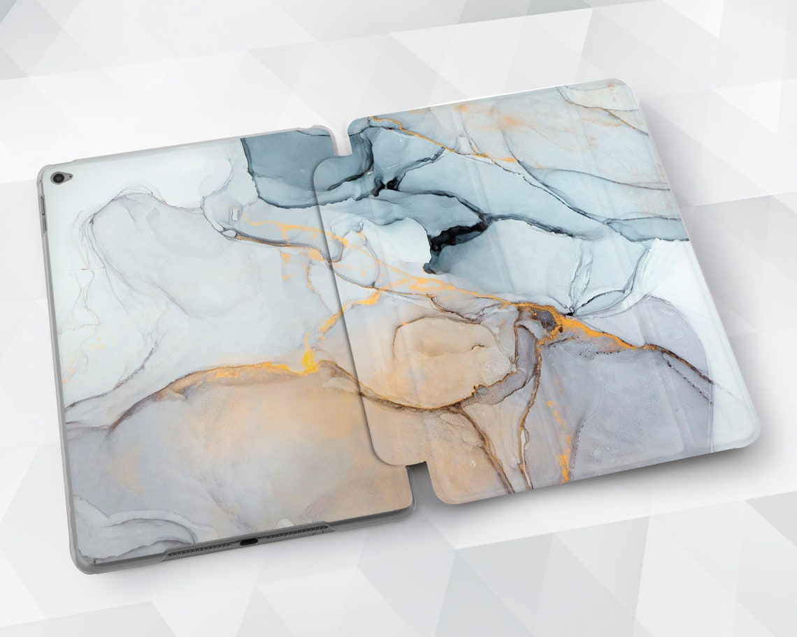 Marble Ipad Case Girl Blue Ipad 9.7 6th Gen 2018 Cute Ink Art - Etsy