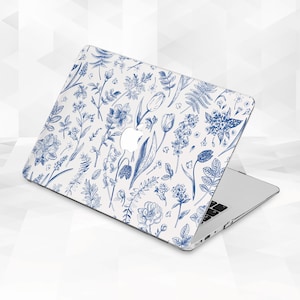 Aesthetic MacBook Case Blue Flowers MacBook Pro 13 14 Air 13 M2 M1 Air ...