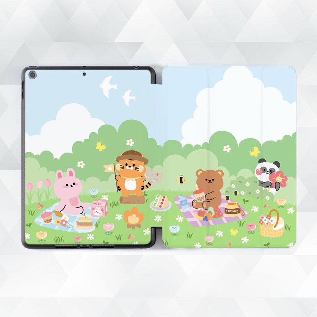 Cute iPad Case Kawaii Animals iPad Air 5th Gen iPad 10th 9th Pro 12.9 ...