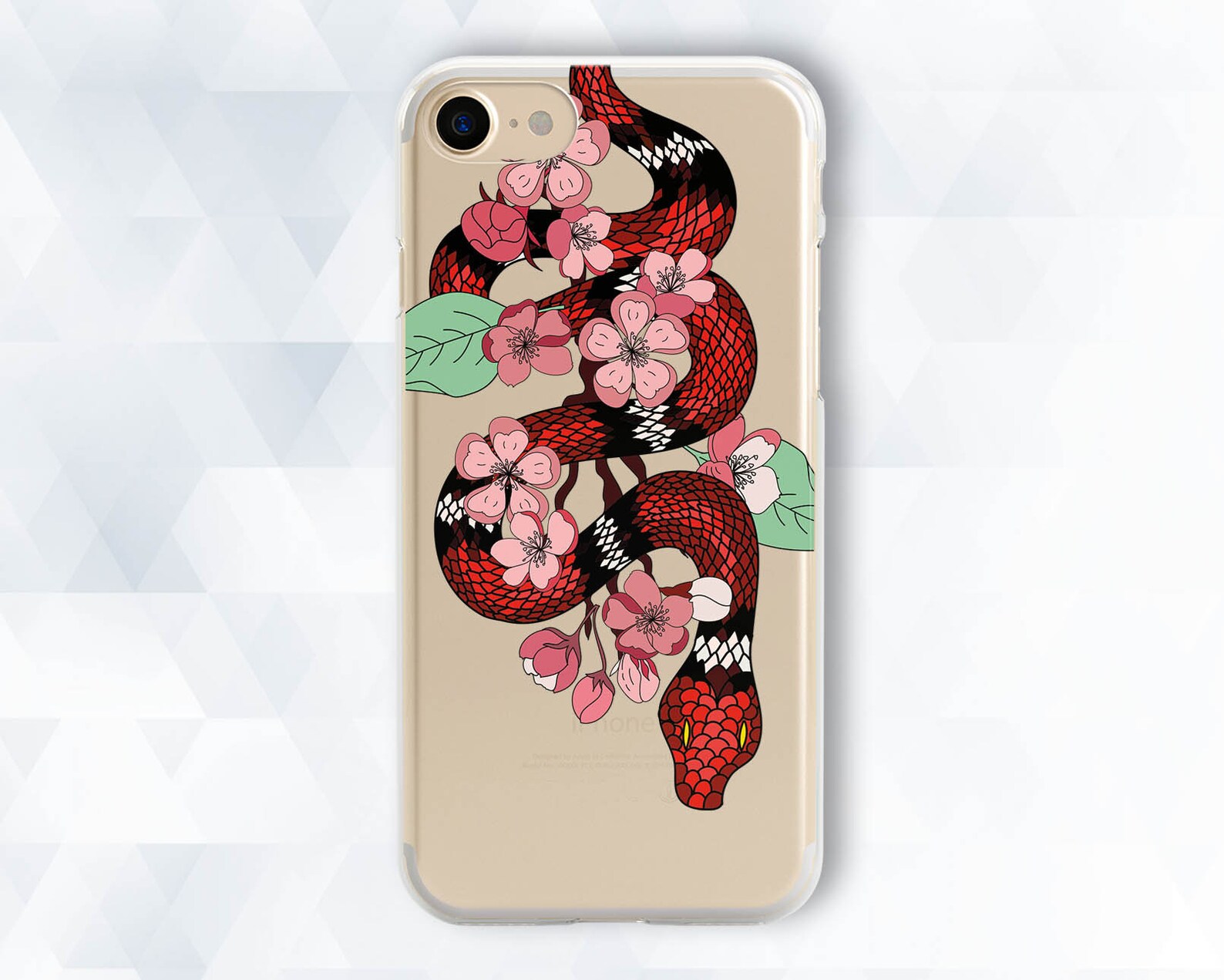 Snake iPhone Case Cute Flowers iPhone XR Xs 8 7 Girl Japanese Case for ...
