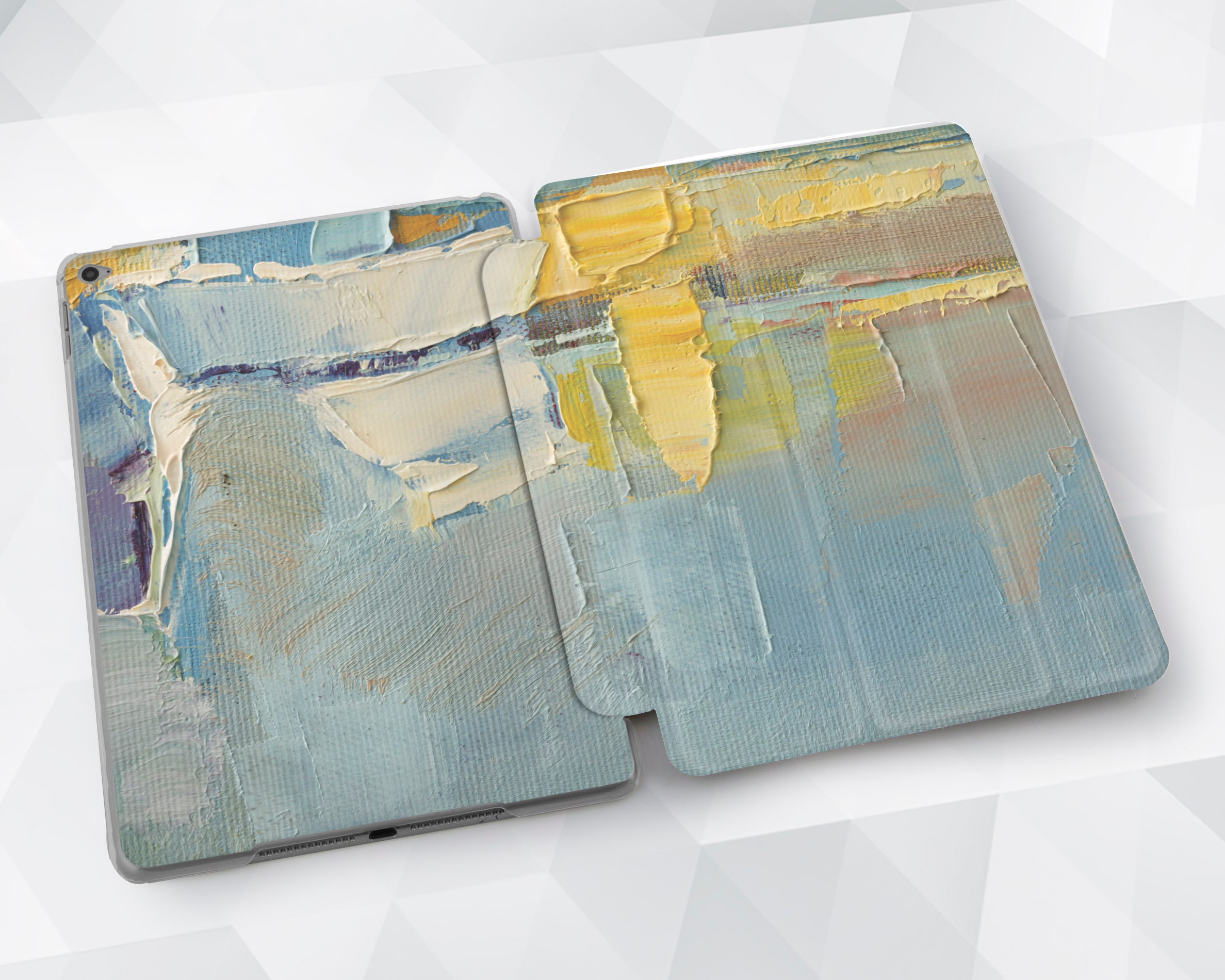 Paint iPad Case Blue Yellow iPad 9.7 6th Gen 2018 Art Painting iPad Pro ...