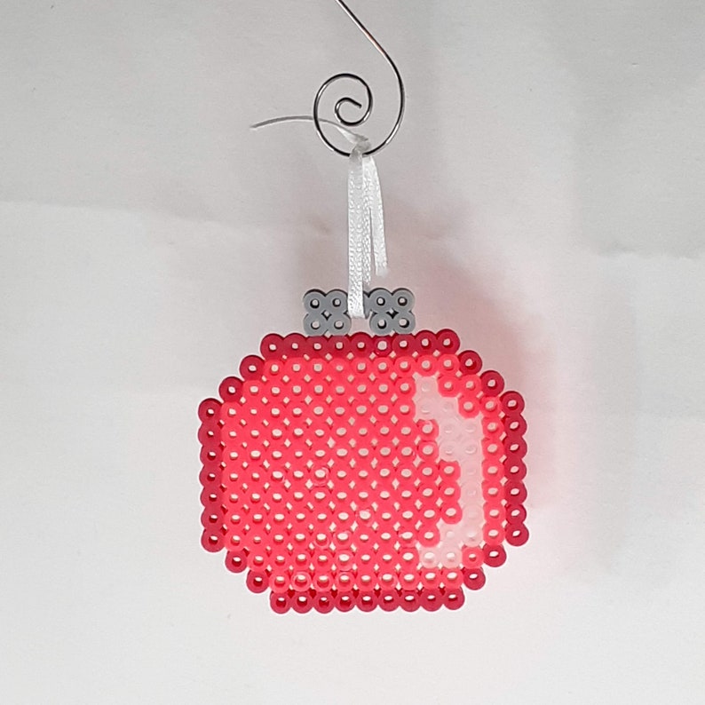 Red Perler Bead Stringed Ornament - Etsy