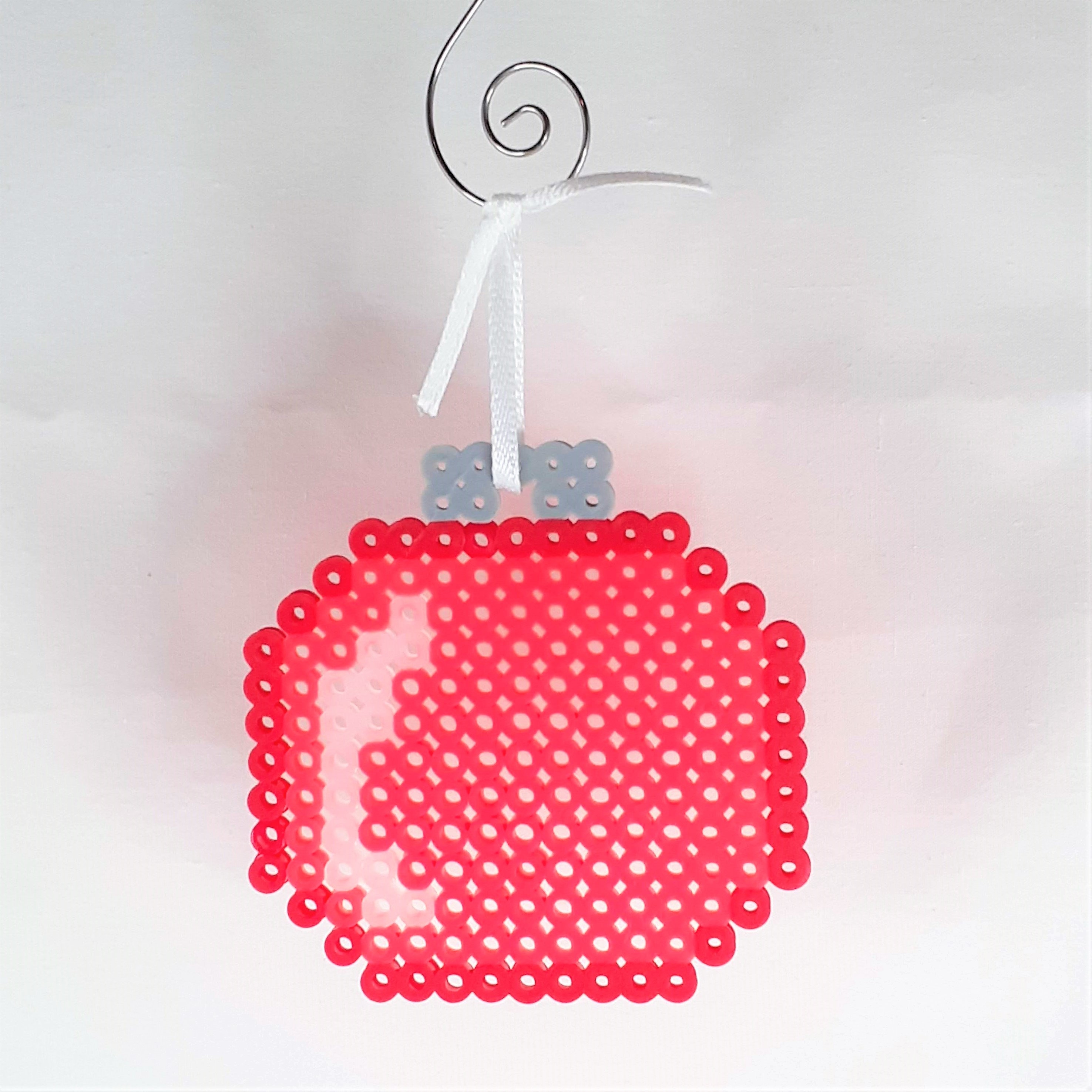 Red Perler Bead Stringed Ornament - Etsy