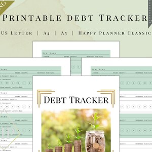 Printable Debt Tracker, Financial Journal, Planner Insert, US Letter ...