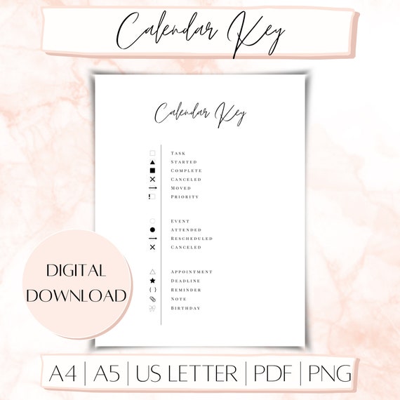 Digital Planner Calendar Key Page Planner Index Bullet | Etsy