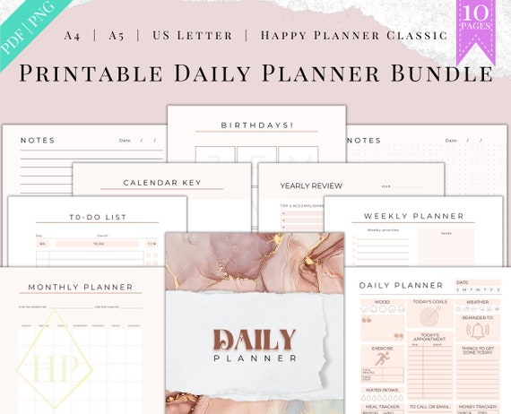 Printable Daily/weekly/monthly Planner Chic & Simple Neutral - Etsy