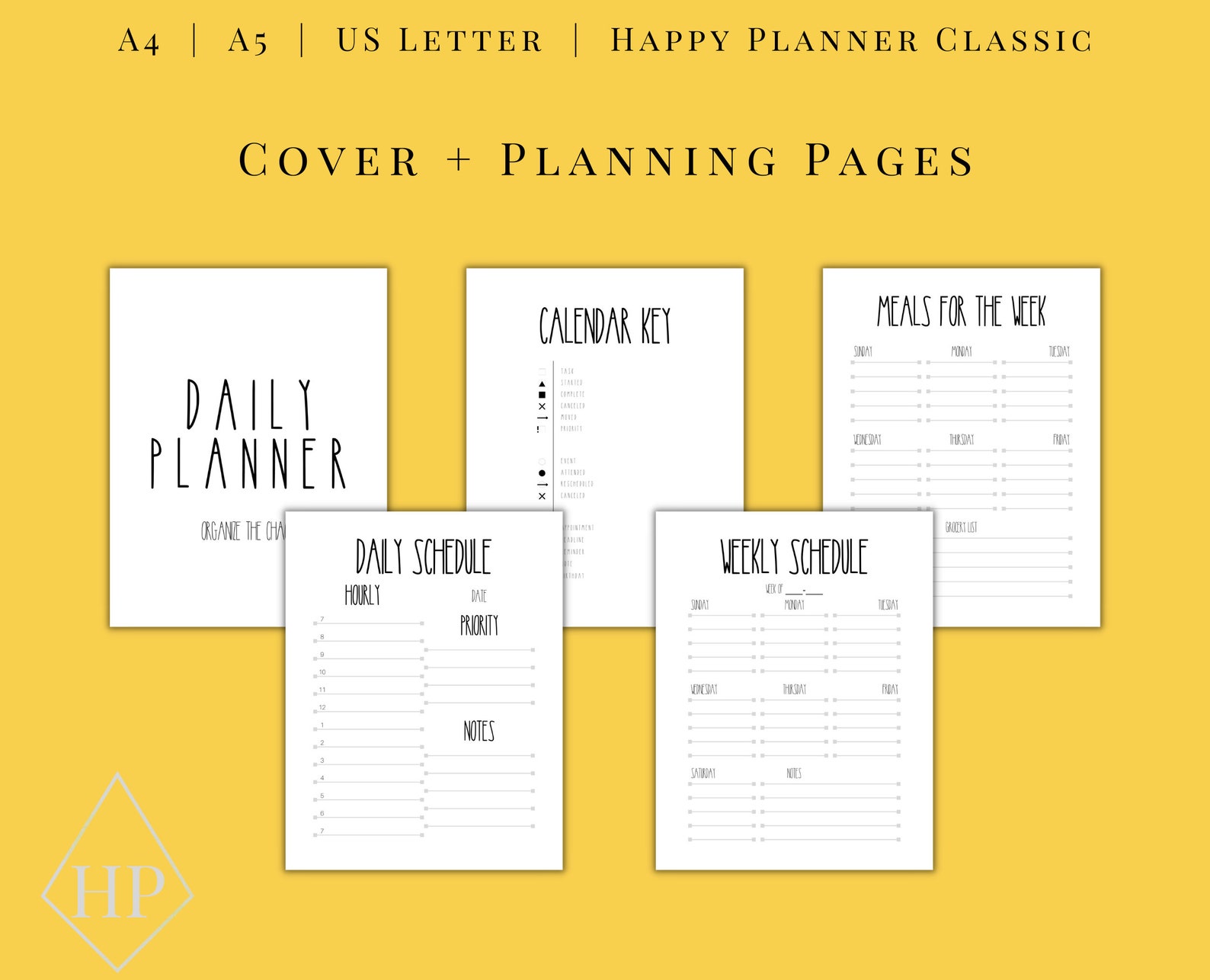 Printable Rae Dunn Daily Planner Bundle, Month, Financial, Meal ...