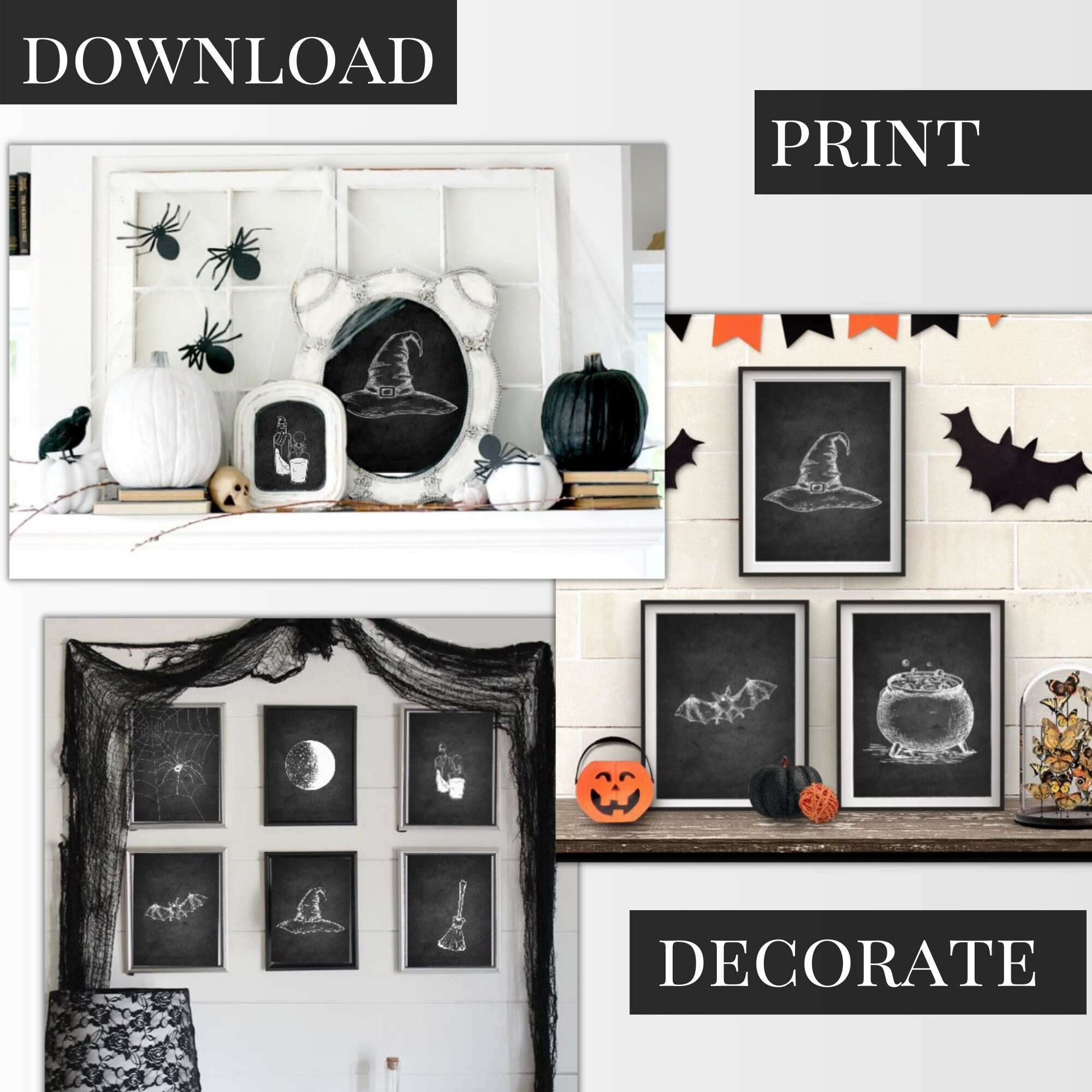 Printable Witchy, Halloween Wall Art, Download Decor, Creepy Posters ...