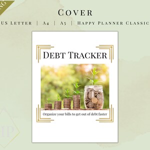 Printable Debt Tracker, Financial Journal, Planner Insert, US Letter ...