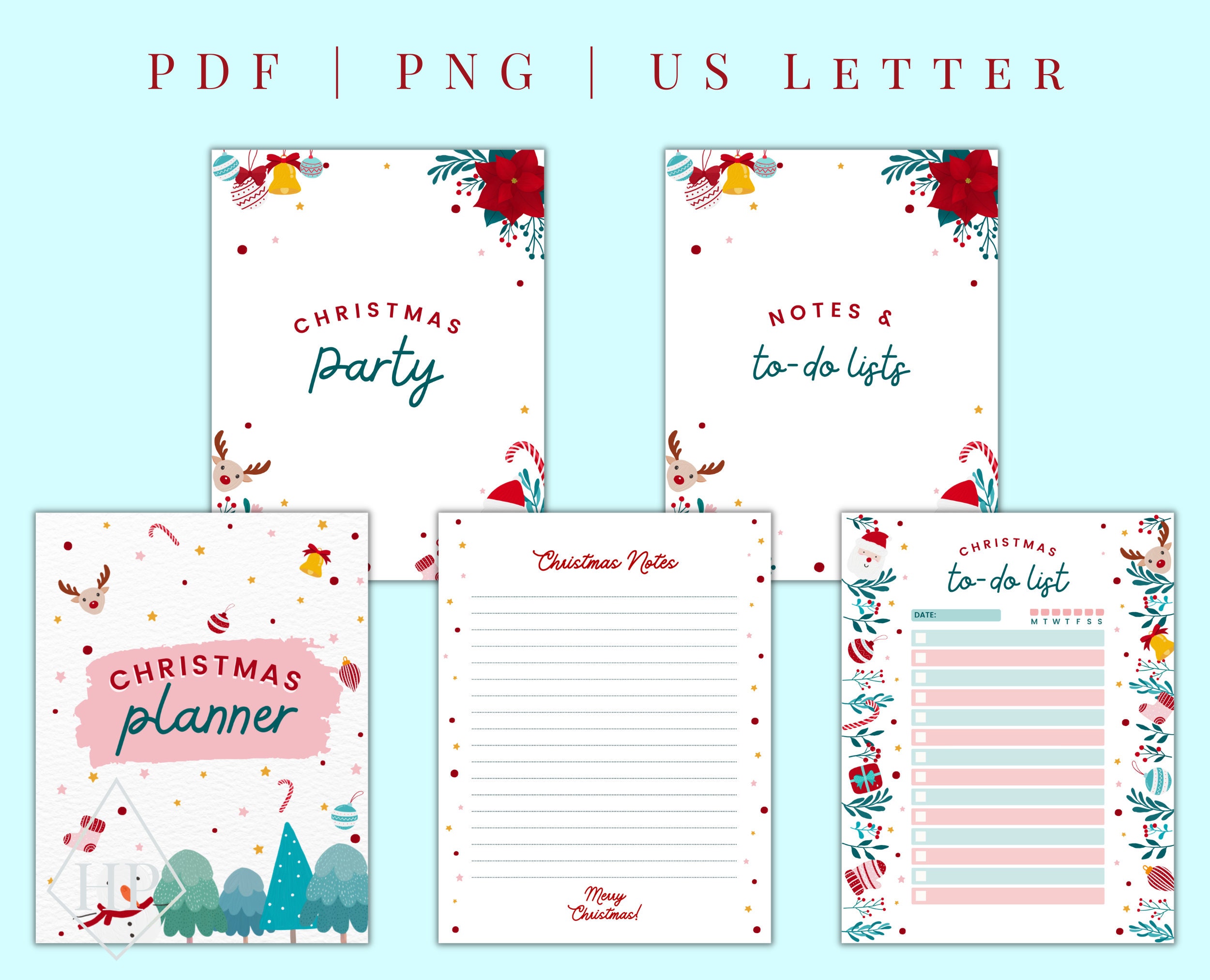 Printable Christmas Party Planner, Event Agenda (US Letter) (PDF) - Etsy