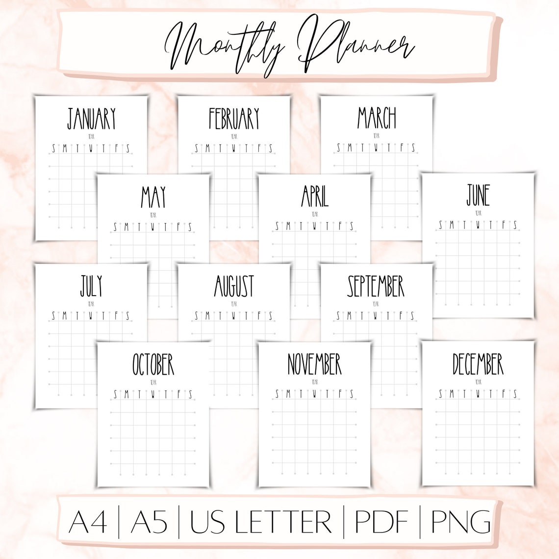 Printable Rae Dunn Daily Planner Bundle Monthly Planner | Etsy
