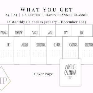 Rae Dunn Inspired 2023 Monthly Calendar Digital Download Printable ...