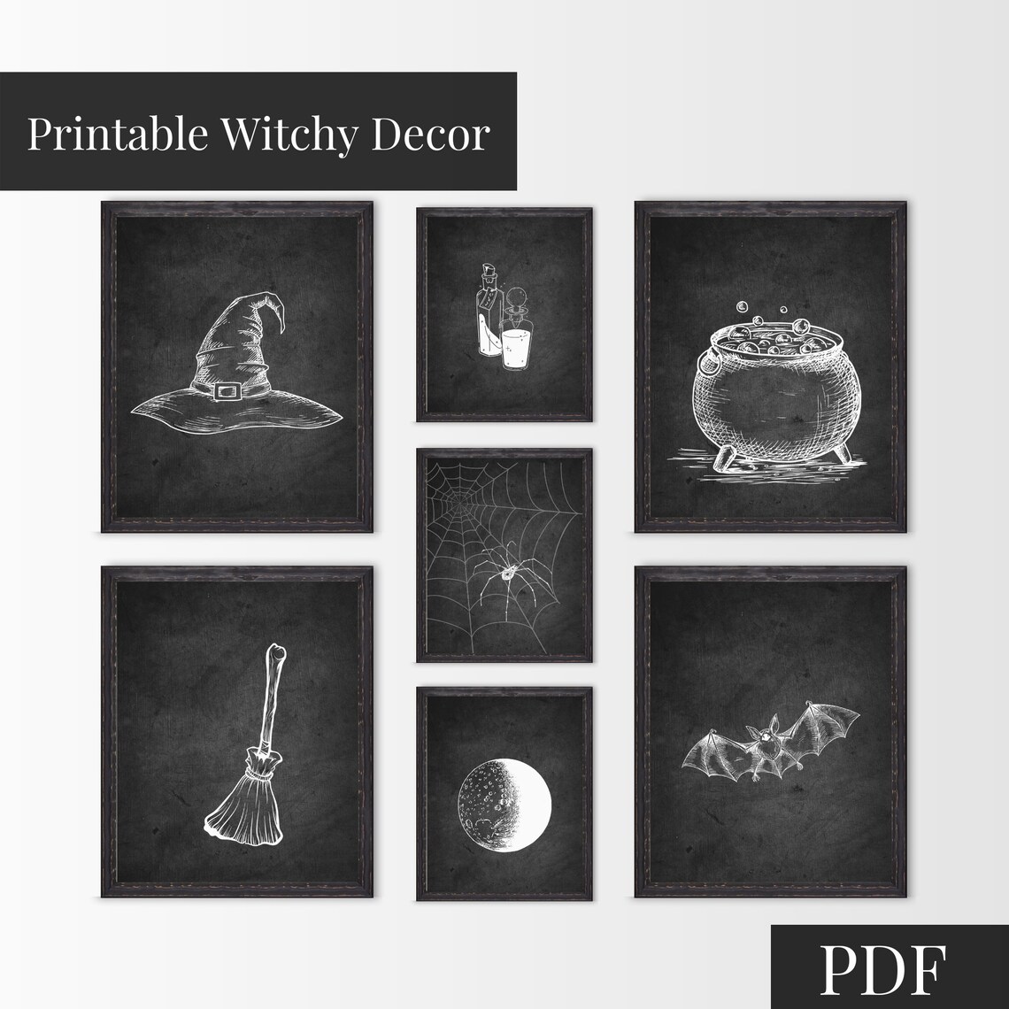 Printable Witchy, Halloween Wall Art, Download Decor, Creepy Posters ...