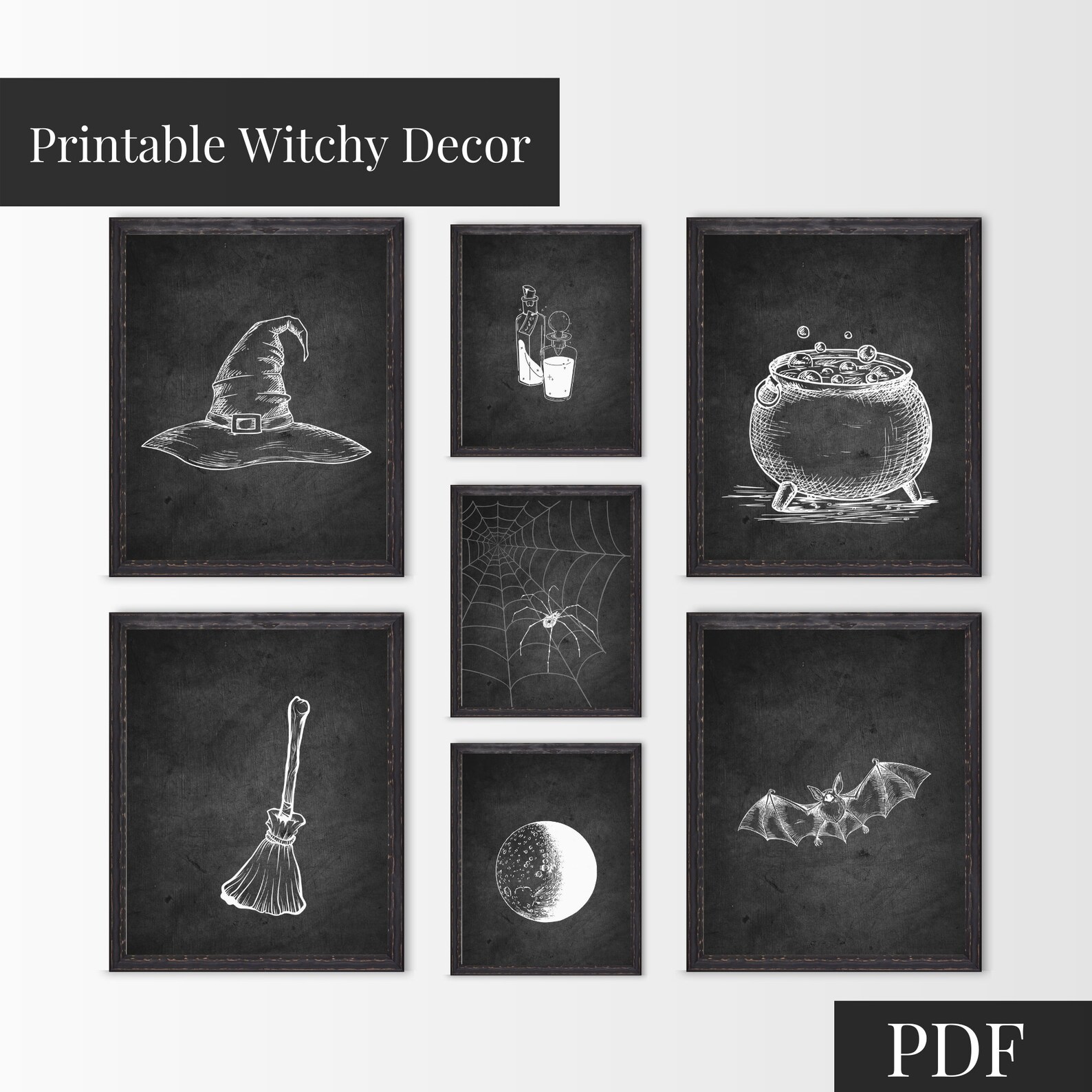 Printable Witchy, Halloween Wall Art, Download Decor, Creepy Posters ...