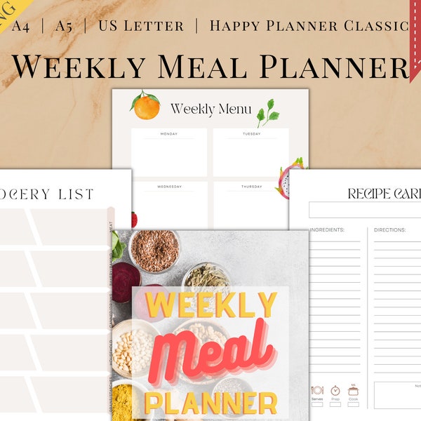 Happy Planner Classic Recipe - Etsy