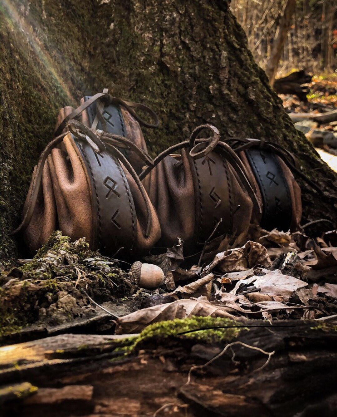 Leather Rune Pouch- Leather Pouch-norse-rune Pouch - Etsy