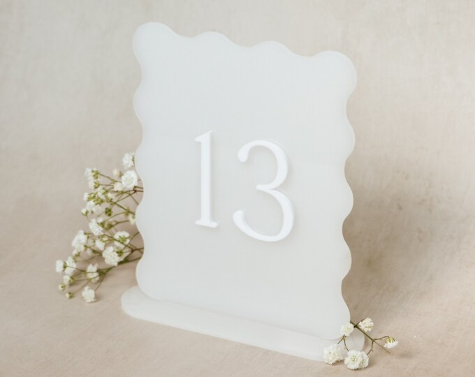 Wavy Table Numbers, Acrylic Table Numbers, Wedding Table Numbers ...