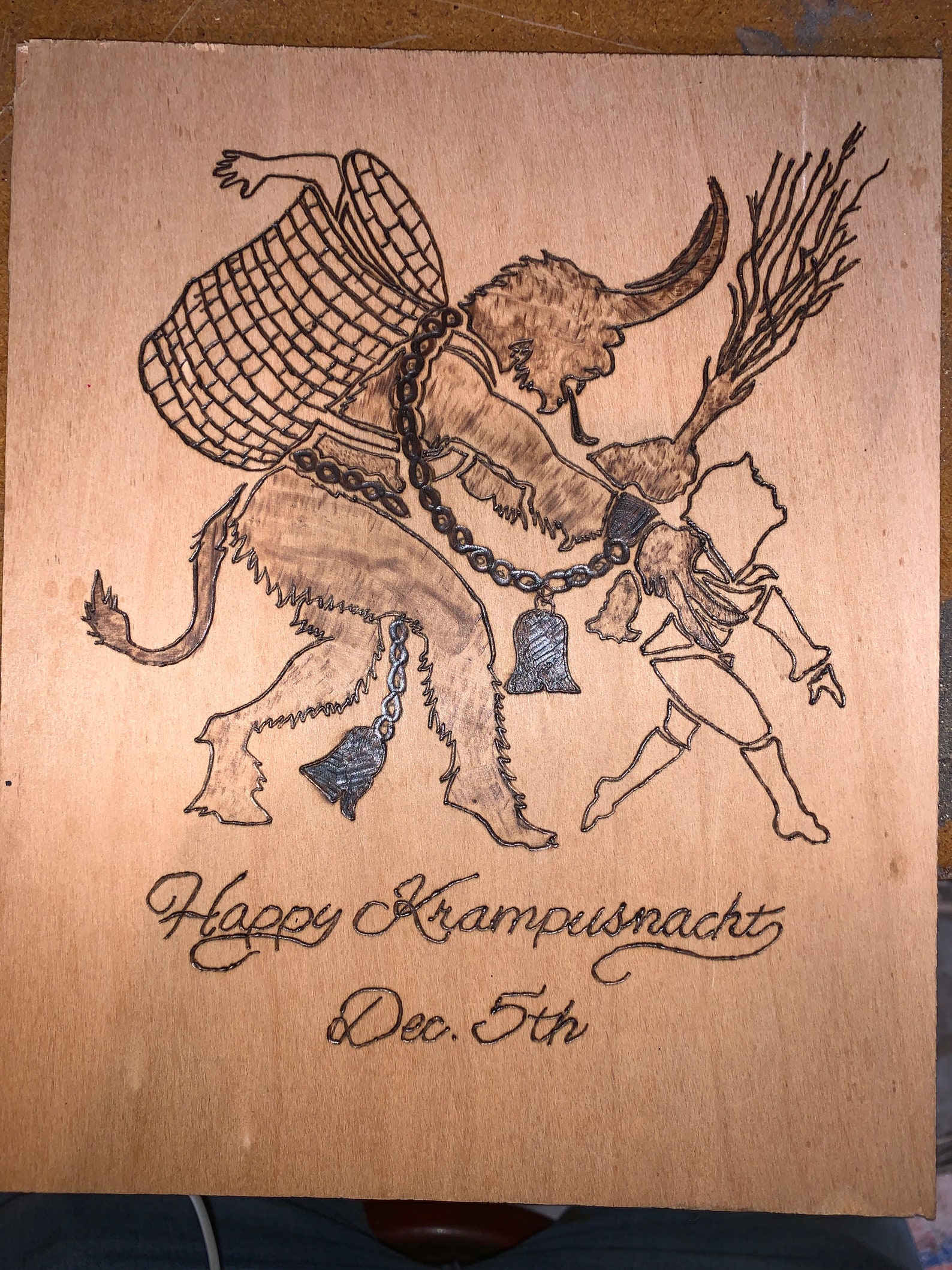 Happy Krampusnacht Pyrograpghy Krampus | Etsy