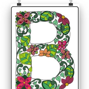 26 Floral Alphabet Letters Coloring Pages Printable Coloring - Etsy Canada