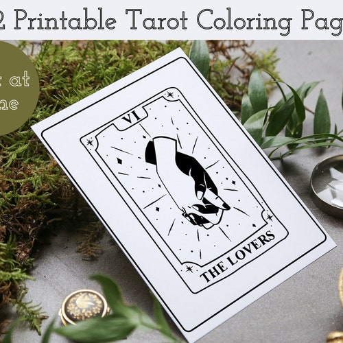 Celestial Oracle Card Printable Tarot Deck Coloring Book PDF - Etsy Canada