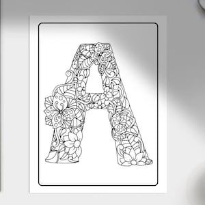 26 Floral Alphabet Letters Coloring Pages Printable Coloring - Etsy Canada