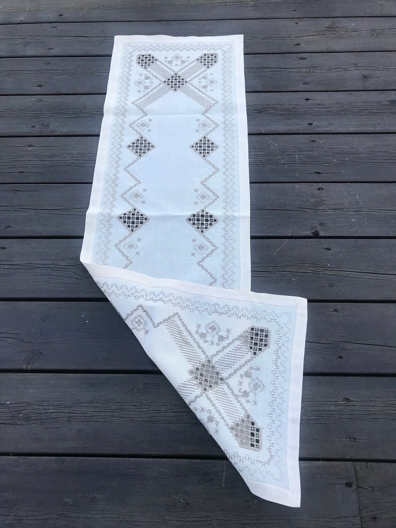 Vintage Norwegian Handmade Homemade Traditional Hardanger Embroidery ...