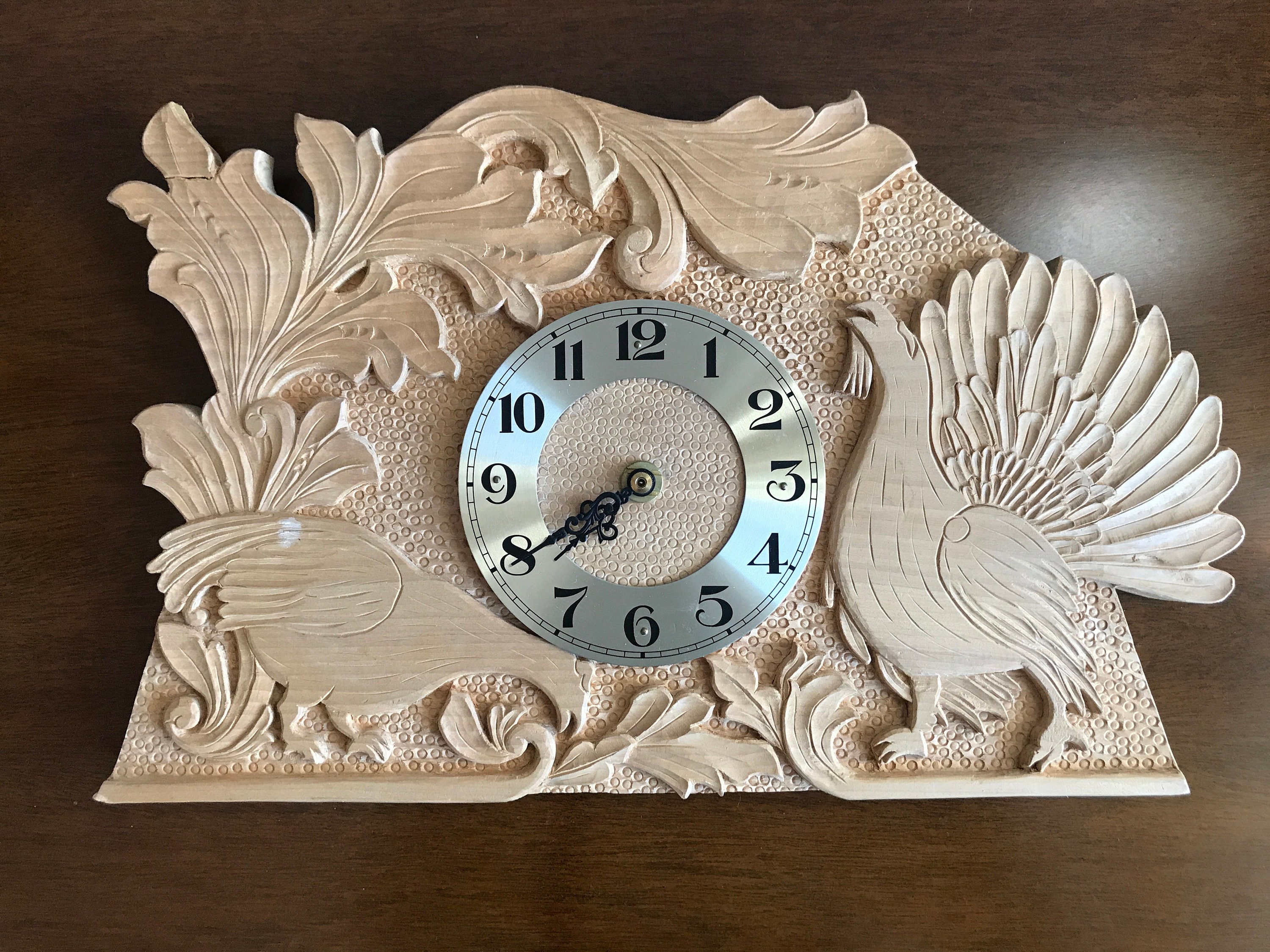 Vintage Norwegian Handmade Deep Wood Carving Clock, Wood Carving ...