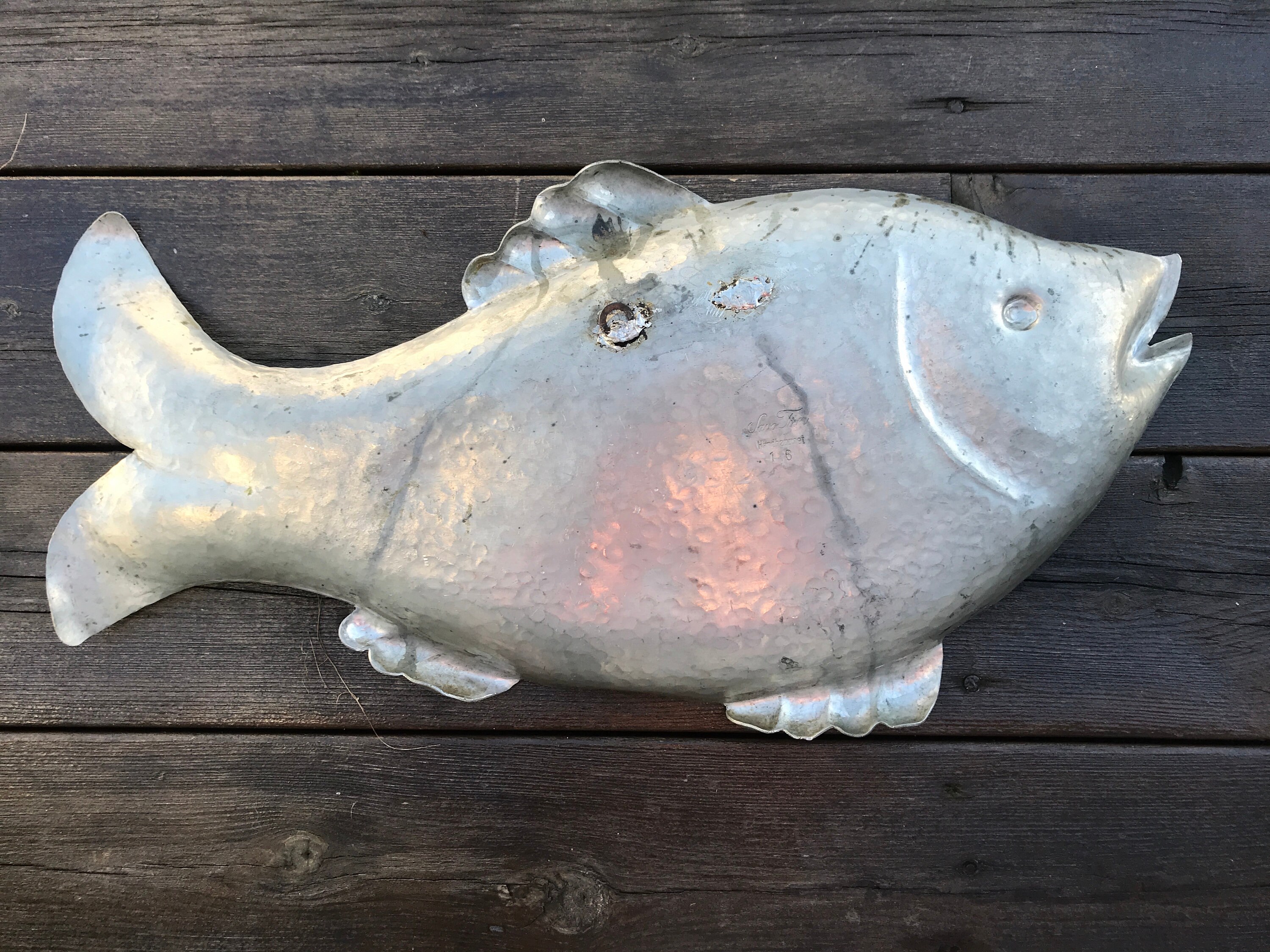 Savo Tinn Norway Hand Hammered Large Pewter Serving Tray, Wall Decor ...