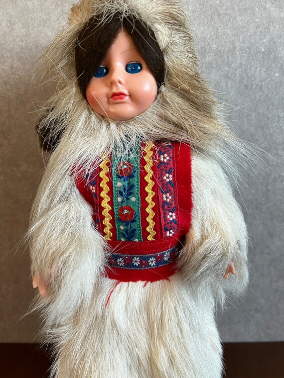 Doll in Traditional Sami Deer Skin Costume, Christmas… - Gem