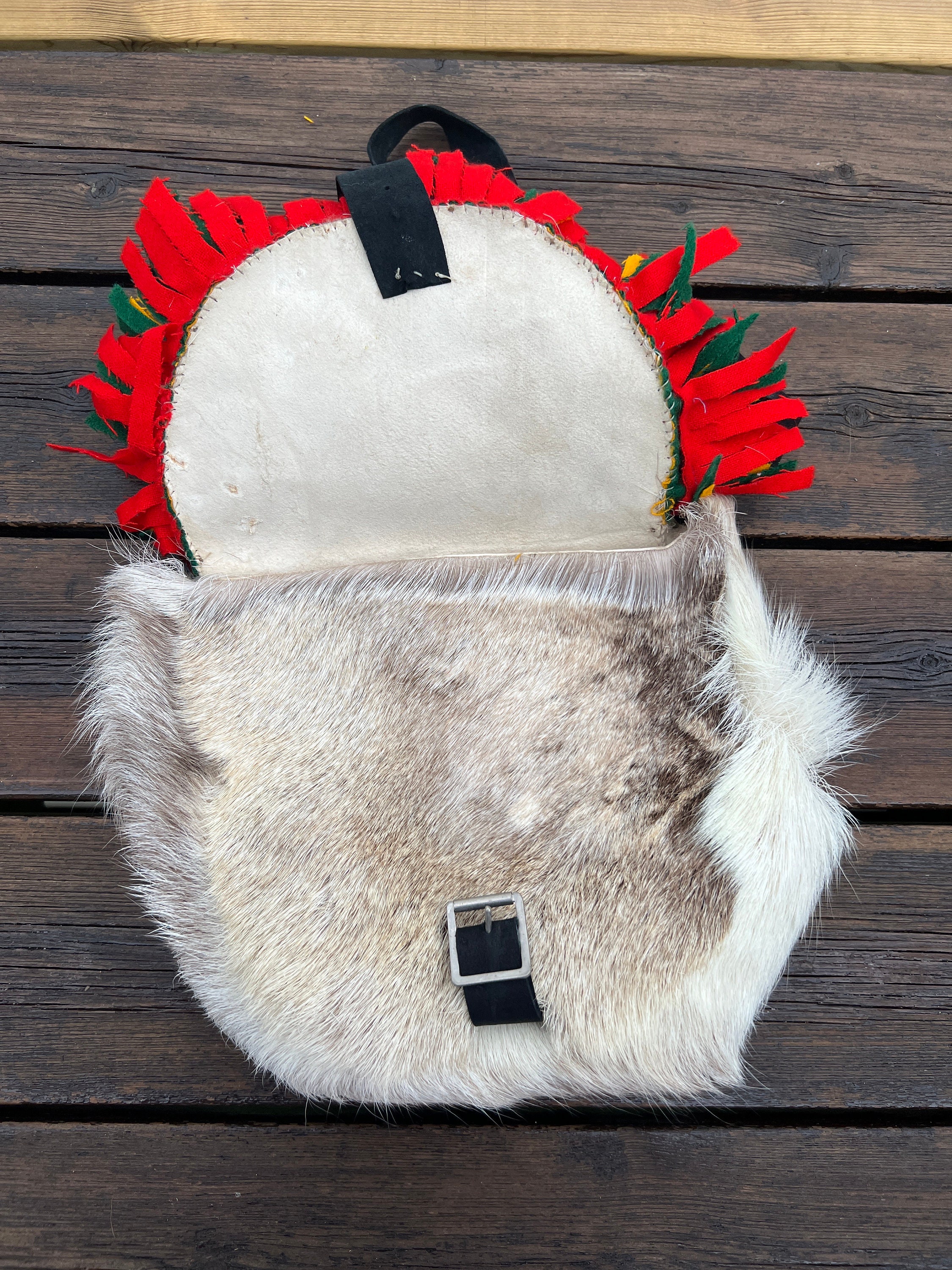 Traditional Sami People Deer Skin Bag, Handmade, Northern Scandinavian ...