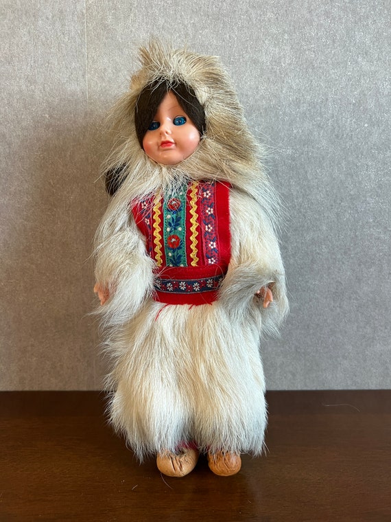 Doll in Traditional Sami Deer Skin Costume, Christmas… - Gem